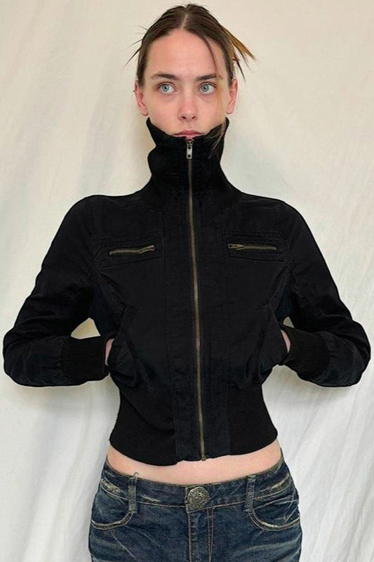 Utility Pocket Detail Flight Jacket – DressBetty