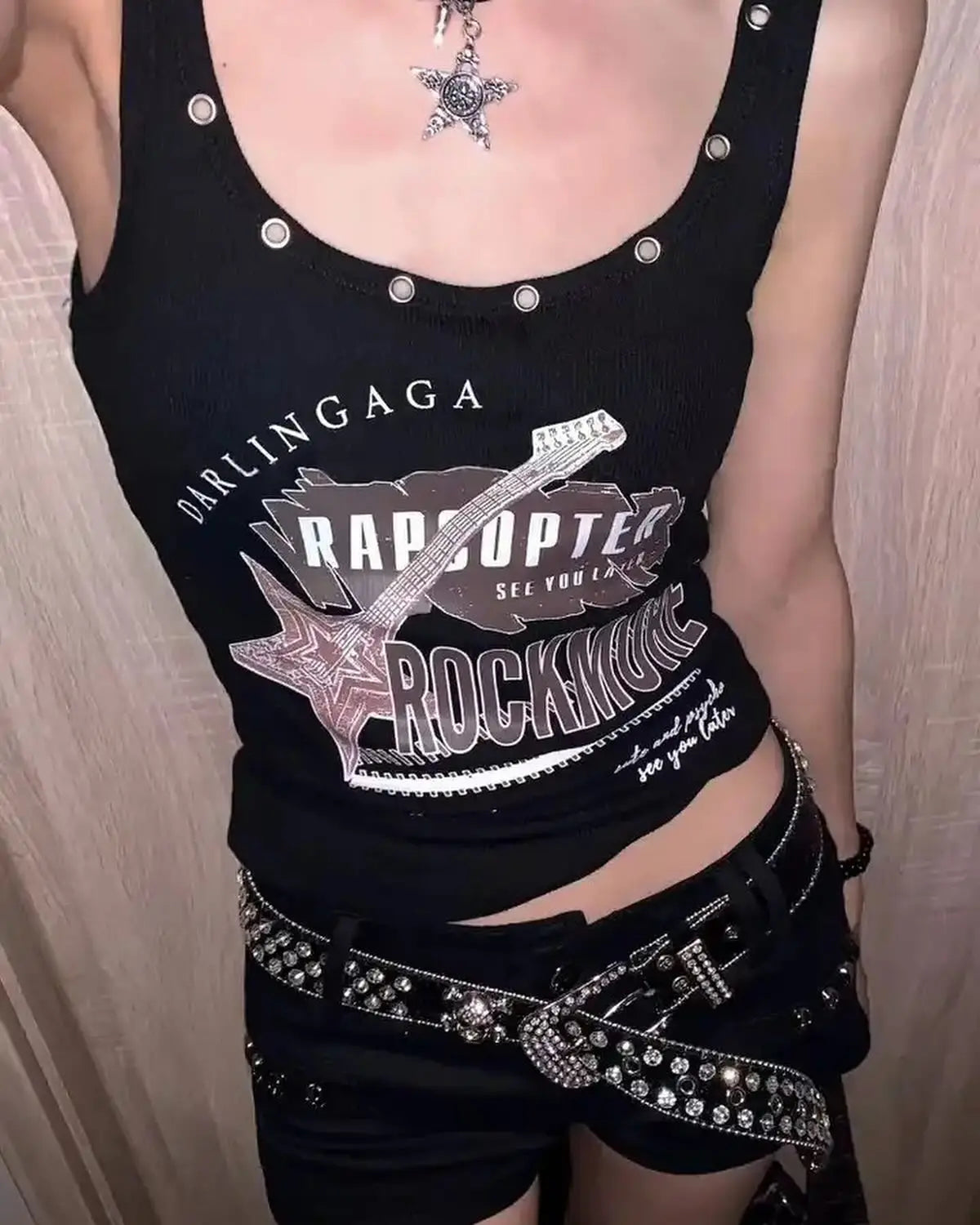 Punk Rock Streetwear Subculture Slim Retro Cami Top – DressBetty