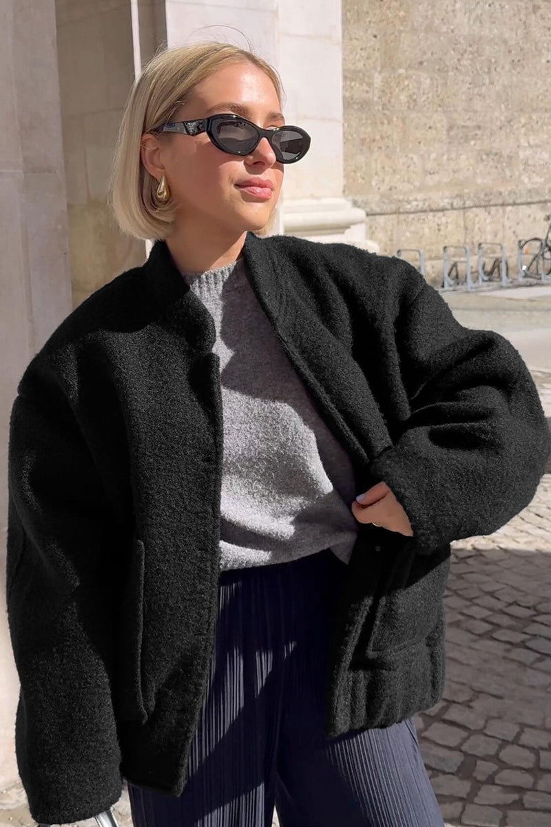 Loop Knit Stand Collar Coat – DressBetty